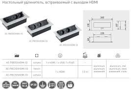 UTIČNICA STOL. G PUSH 2X ŠUKO 1x HDMI ALU